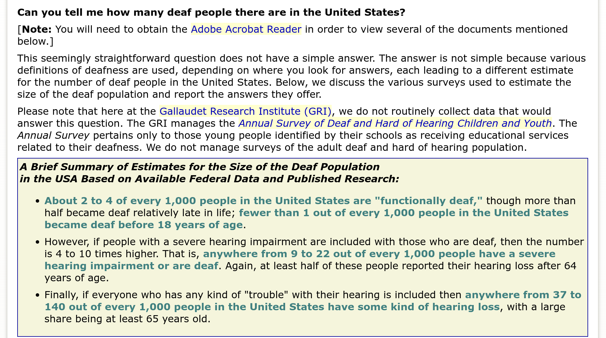 Deaf Population – Deaf Population